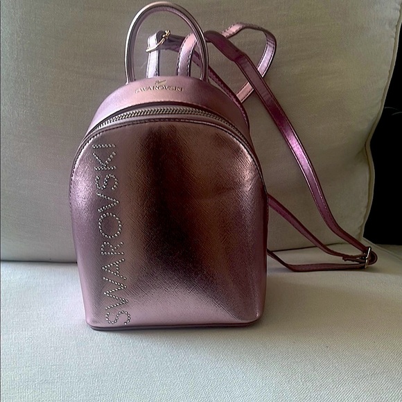 Swarovski | Bags | Swarovski Pink Metallic Mini Backpack | Poshmark